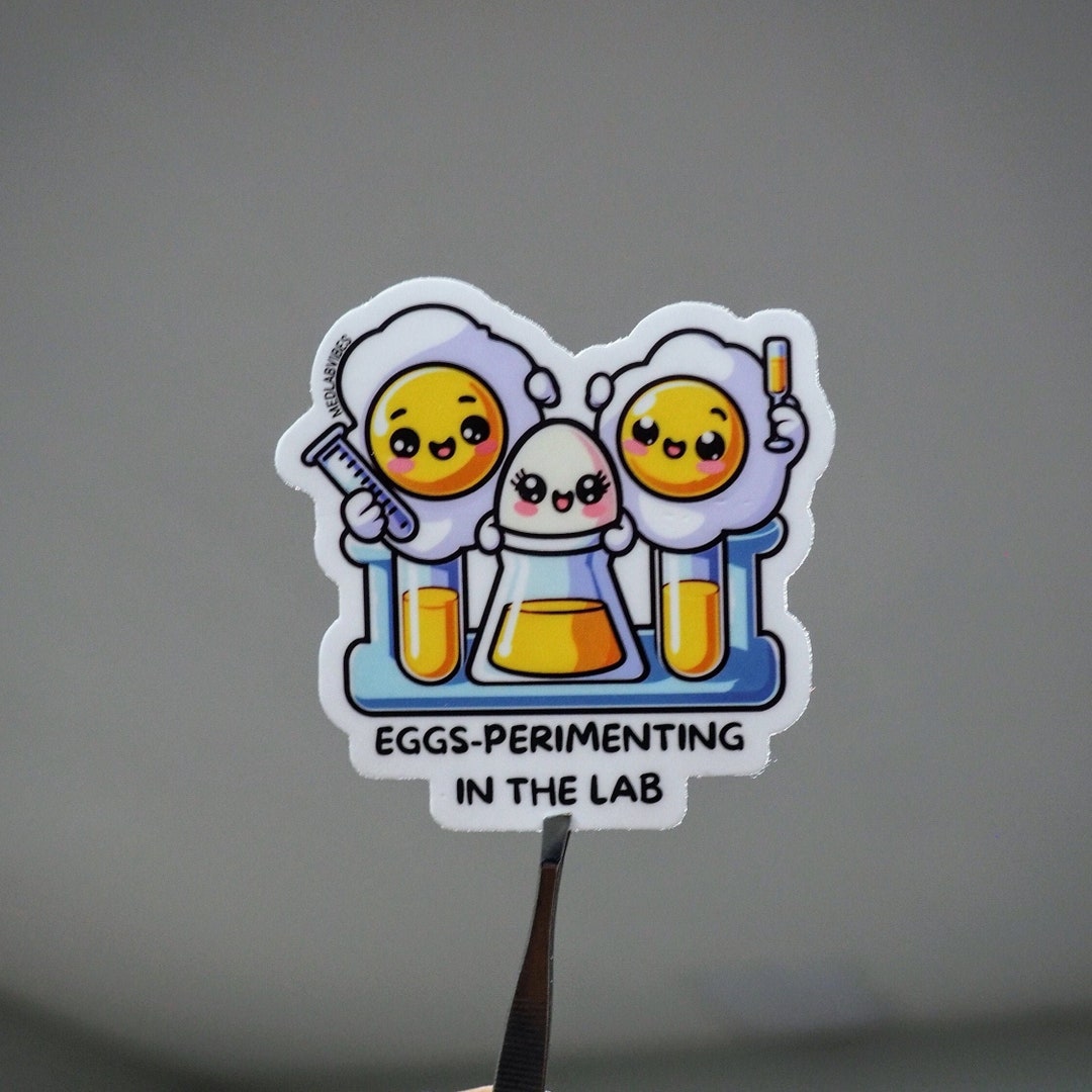 Egg Experiment Scientist Stickers for Laptop, Funny Laboratory Cute ...