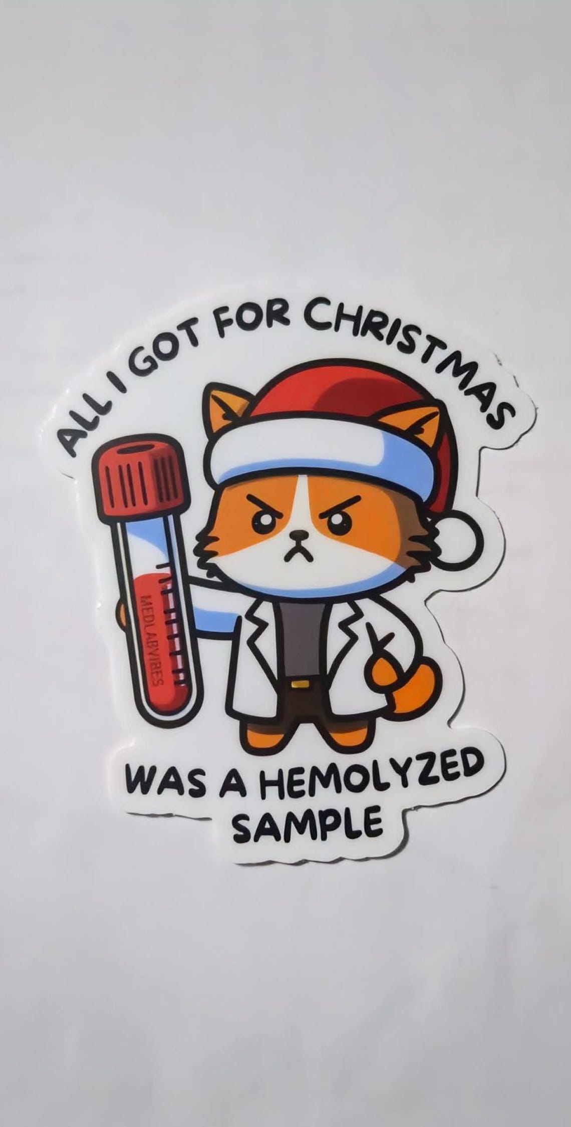 Christmas Lab Stickers for Phlebotomy Hospital Laptop, Laboratory Blood ...