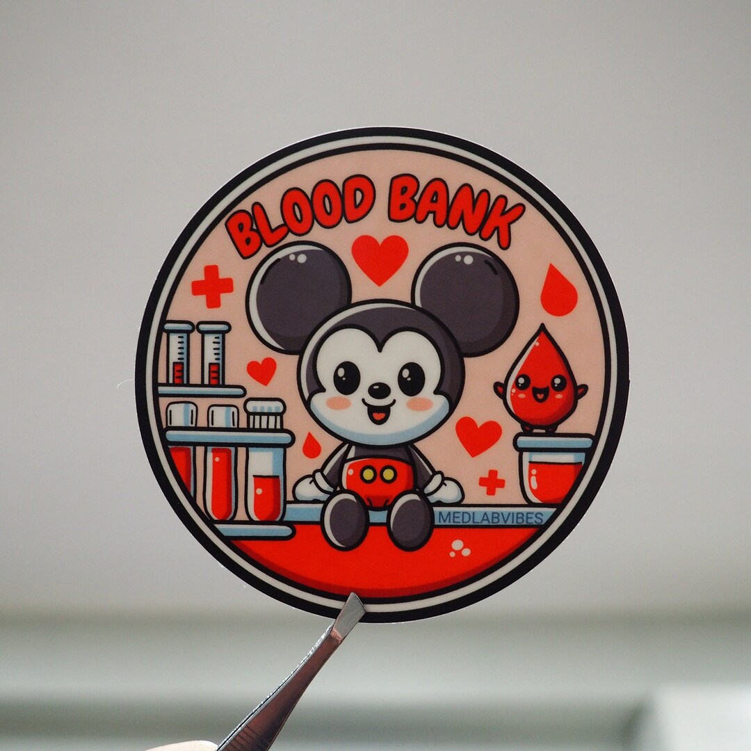 Blood Bank Cartoon Transfusion Medicine Laboratory Stickers for Laptop ...