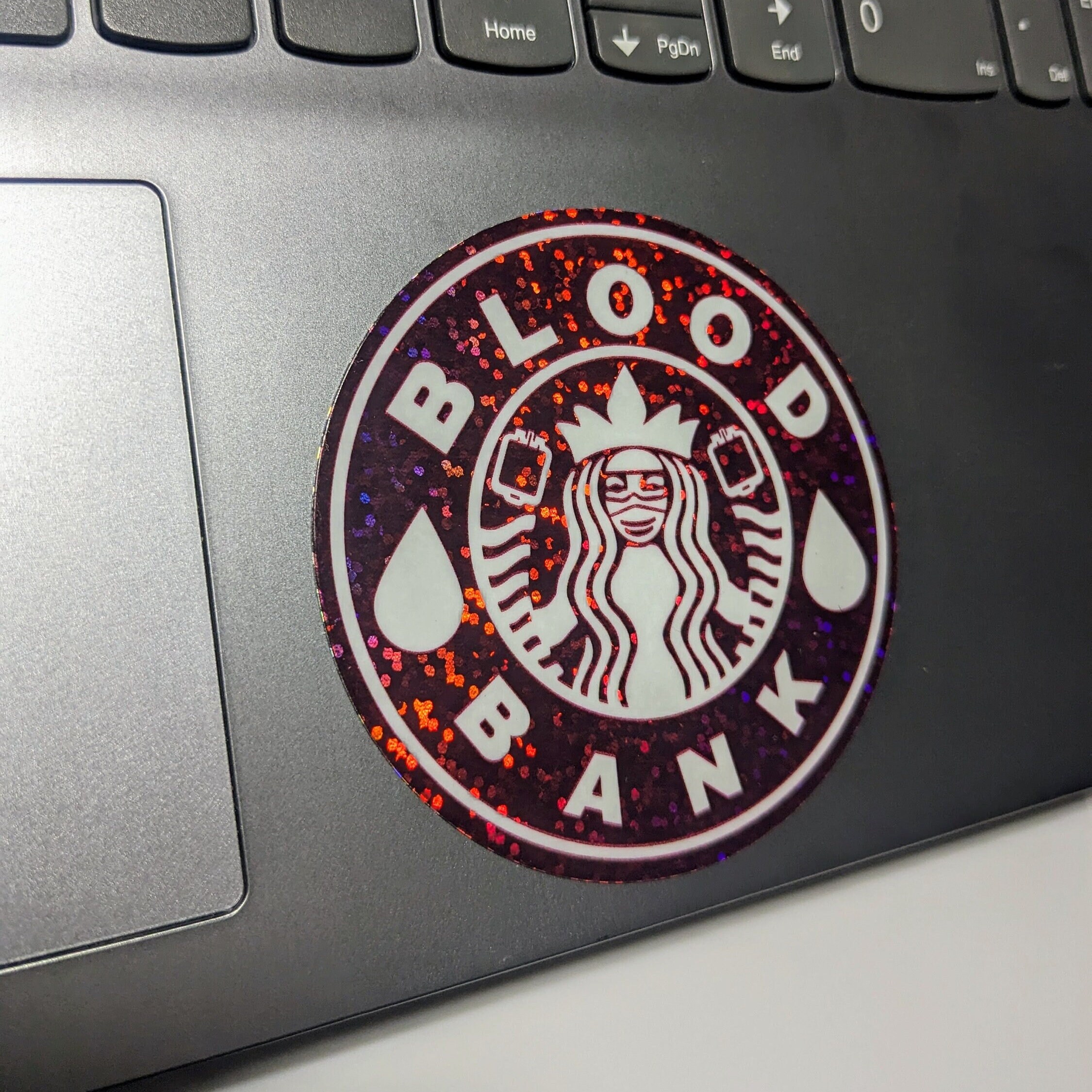 Blood Bank Glitter Transfusion Medicine Laboratory Stickers for Laptop ...