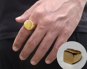 Big Square Signet Ring - Etsy