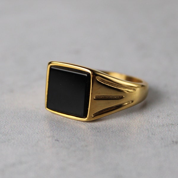 Square Stone Ring - Etsy