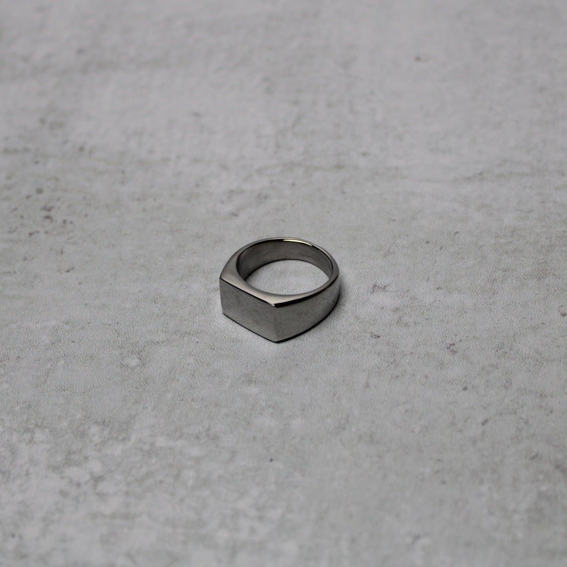 Silver Rectangle Signet Ring Stainless Steel 7-12 / Classic - Etsy