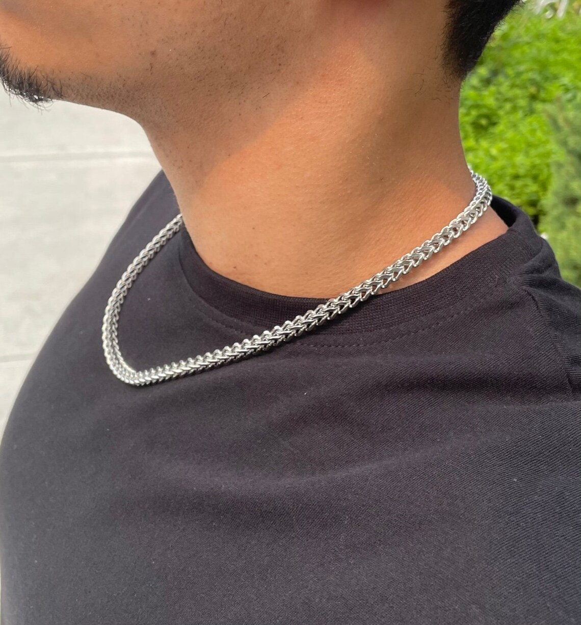 Silver 5mm Franco Chain Necklace 18 20 22 24 Inch Stainless - Etsy