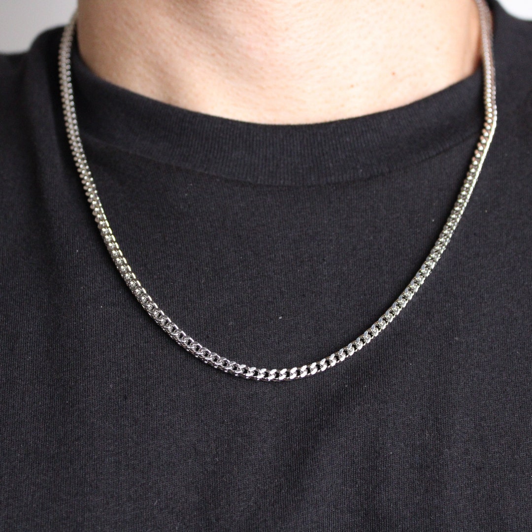 Silver 3mm Franco Chain Necklace 18 20 22 24 Inch Stainless - Etsy