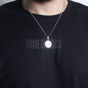 Silver Creation of Adam Pendant Chain Necklace Stainless Steel - Circle ...