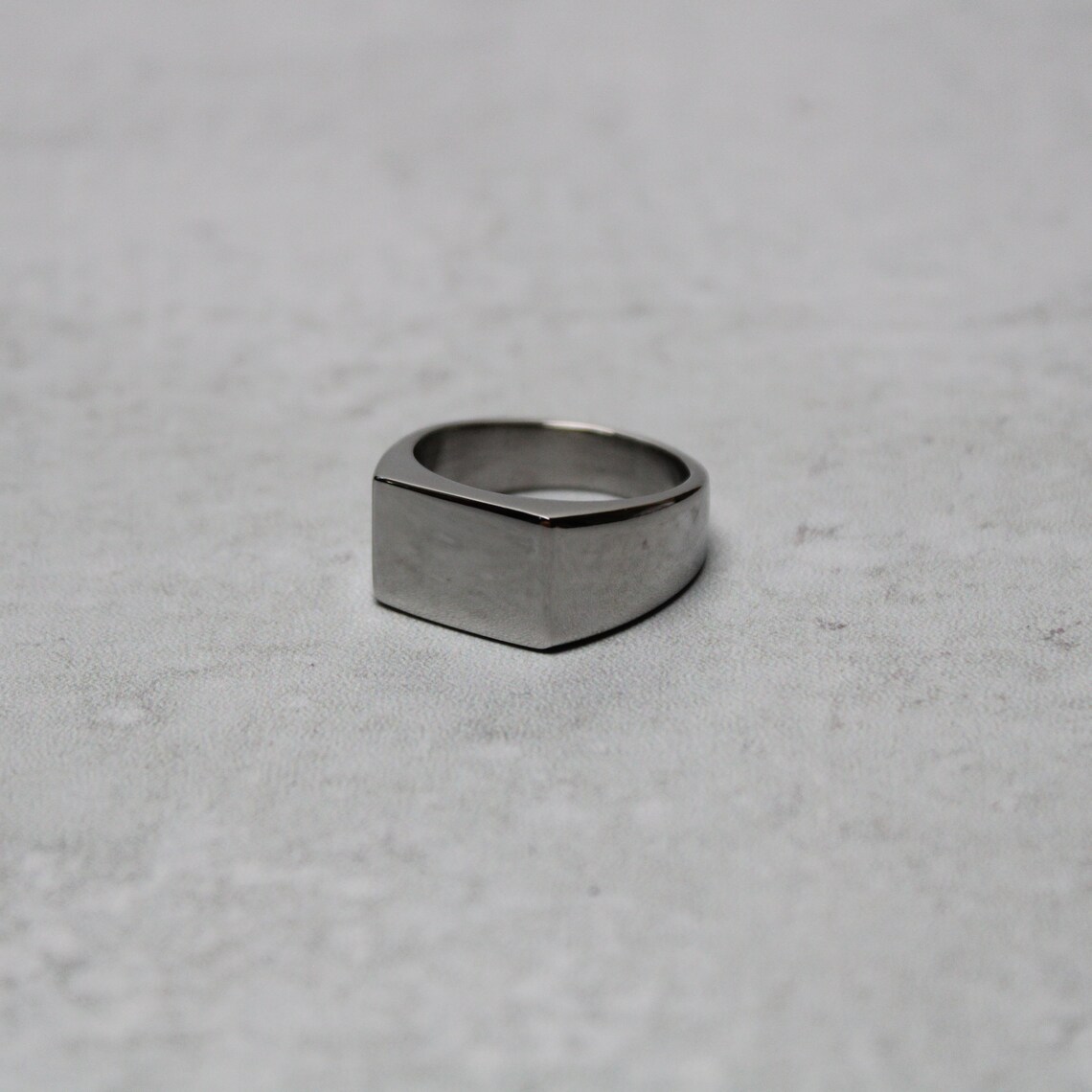 Silver Rectangle Signet Ring Stainless Steel 7-12 / Classic - Etsy