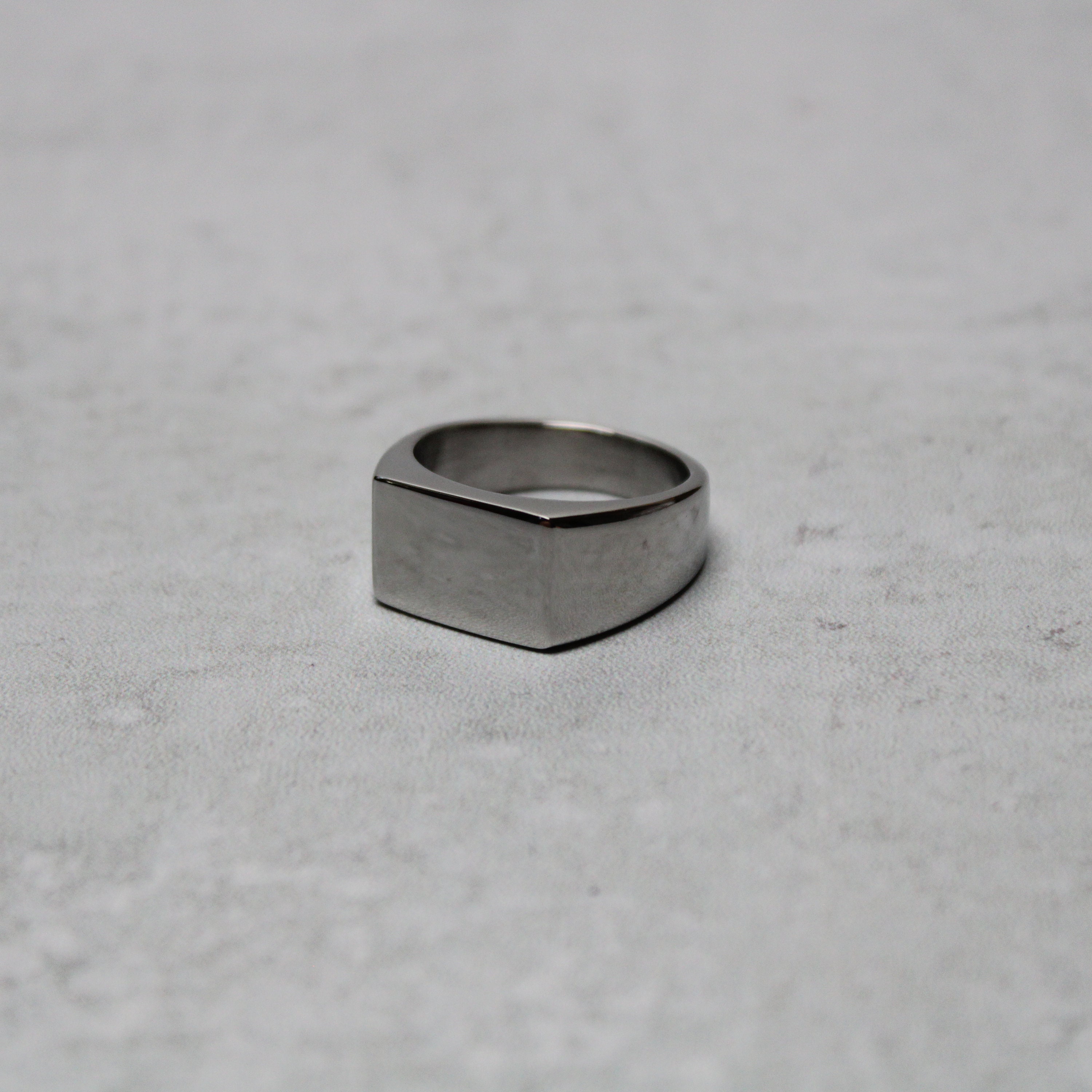Silver Rectangle Signet Ring Stainless Steel 7-12 / Classic - Etsy