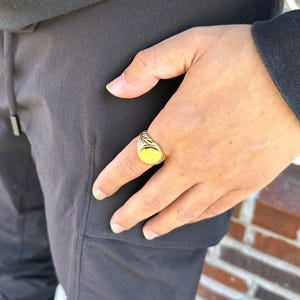 Gold Circle Signet Ring Wreath Stainless Steel 7-12 - Mens Statement ...