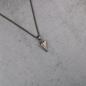 Silver Arrowhead Pendant Chain Necklace Stainless Steel - Arrow Pendant ...