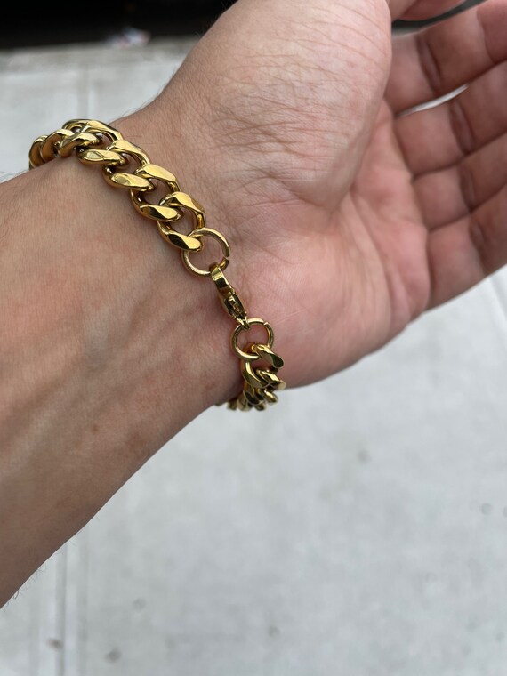 Gold Cuban link style bracelet 8 - munimoro.gob.pe
