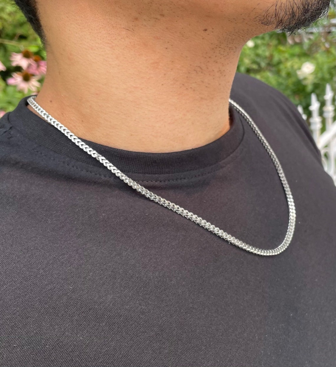 Silver 3mm Franco Chain Necklace 18 20 22 24 Inch Stainless - Etsy