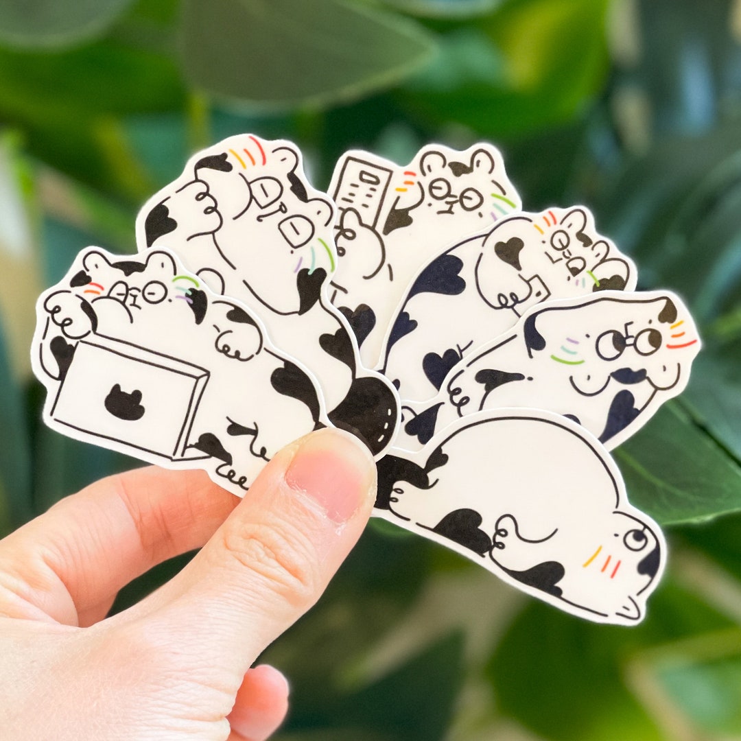 Doing Nothing Cat Sticker Set of 6 / Love Cat Kitten Stickers - Etsy