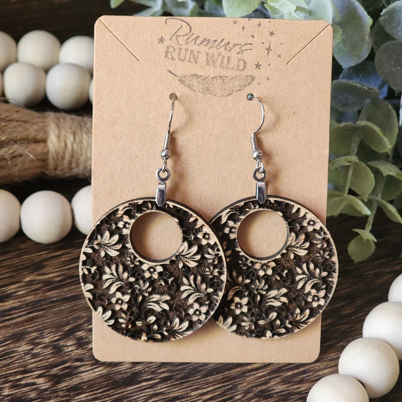 Wooden Dangle Earrings - Etsy