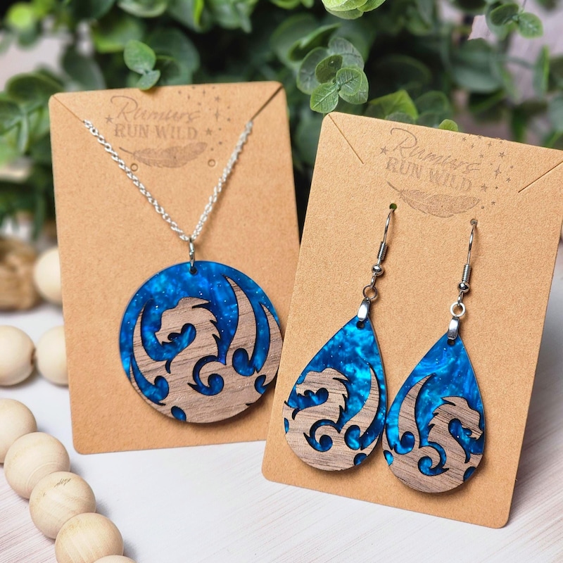 Light Blue Statement Jewelry Set - Etsy