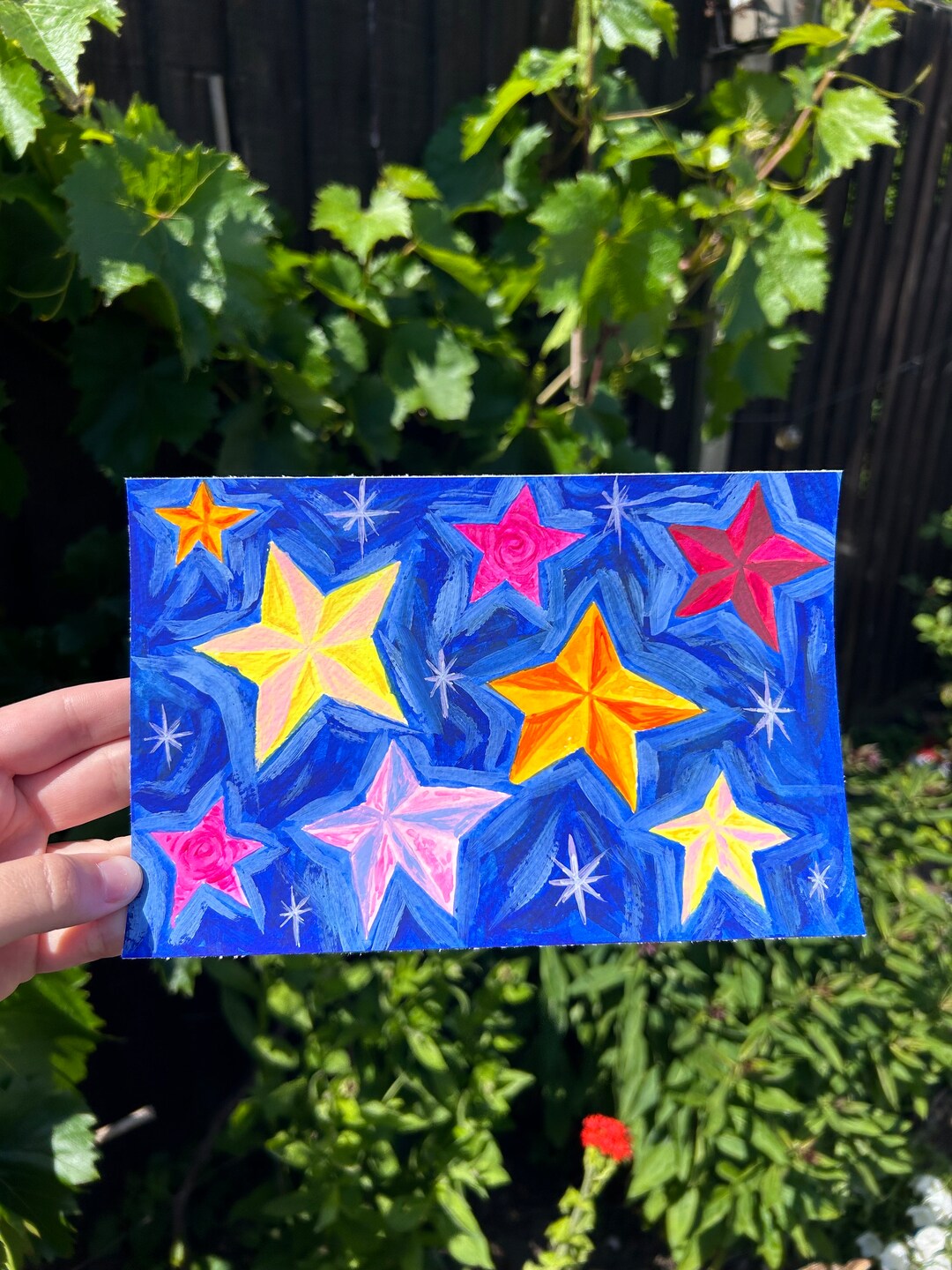 Starry Night Gouache Original Painting - Etsy