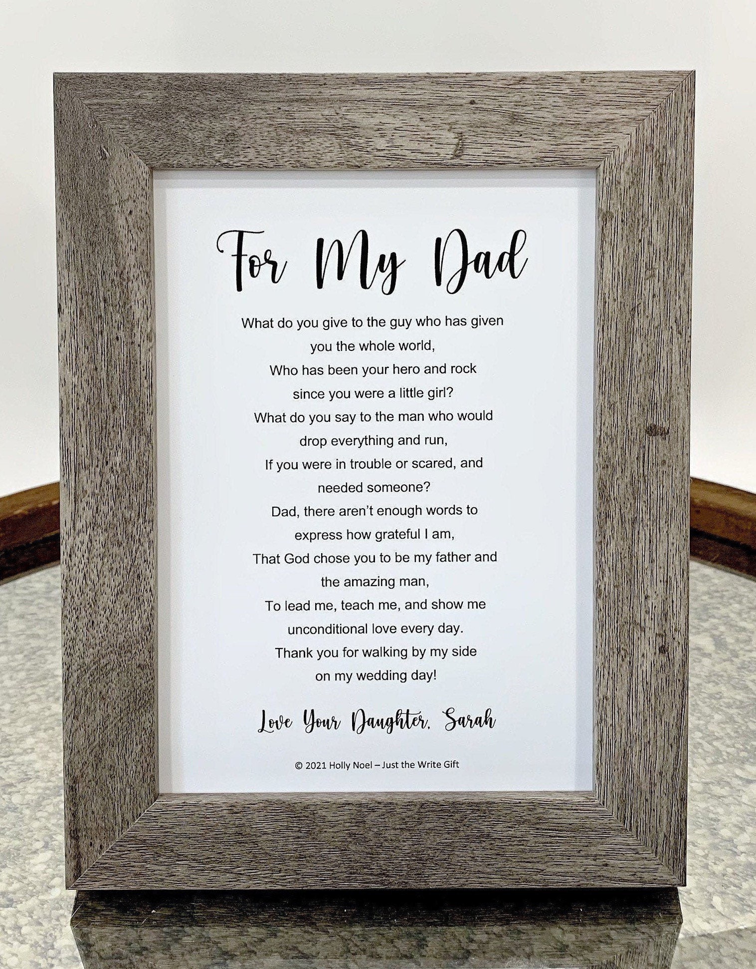 Father of the Bride Poem Personalized Framed Dad Poem - Etsy