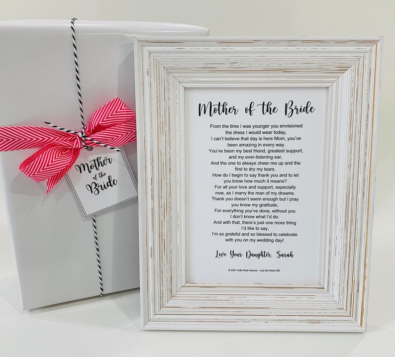 Mother of the Bride Poem Framed Mother of the Bride Gift - Etsy