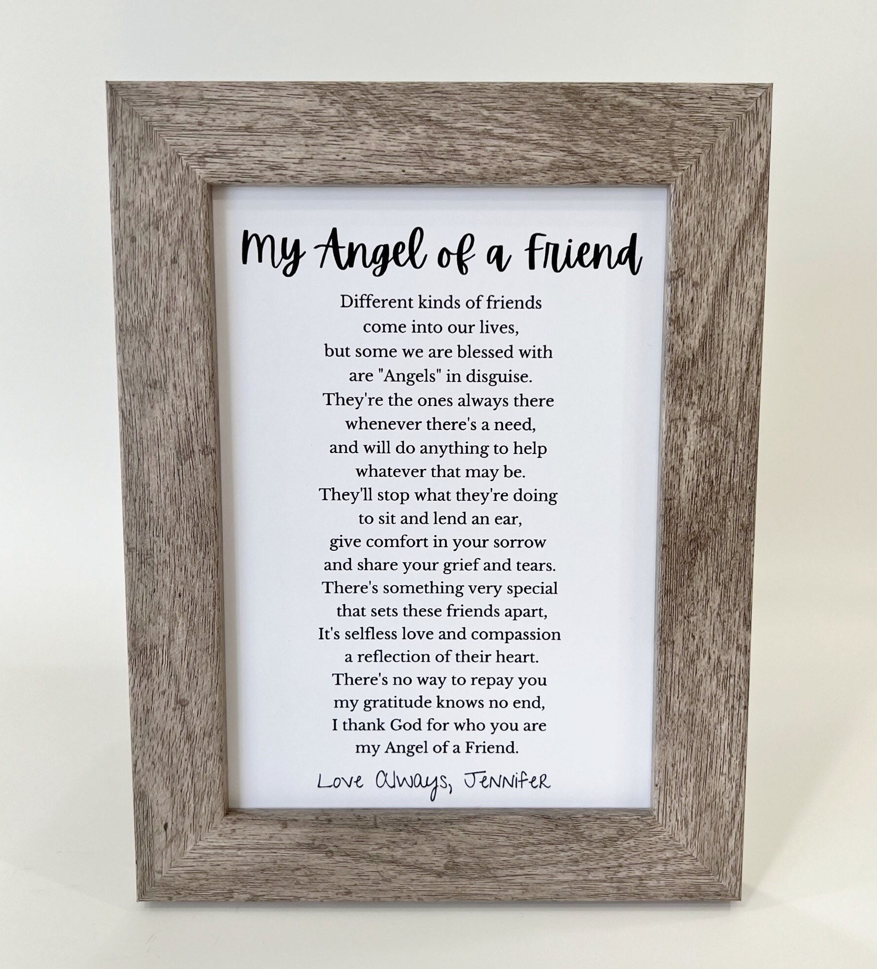 Best Friend Poem Framed Angel Friendship Poem Best Friend - Etsy