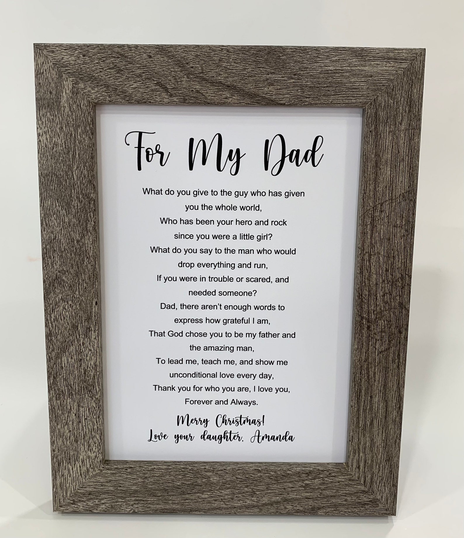 Christmas Gift for Dad, Personalized Framed Dad Poem, Framed Dad Poem ...