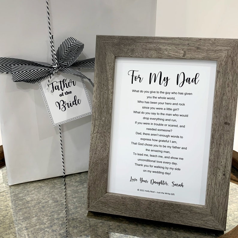 Father of the Bride Poem Personalized Framed Dad Poem - Etsy