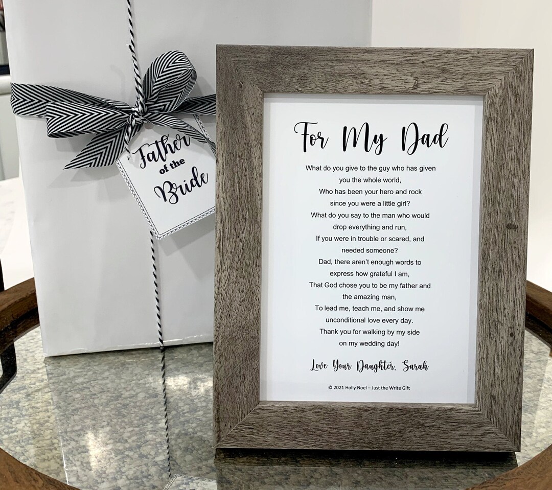 Father of the Bride Poem, Personalized Framed Dad Poem, Personalized ...