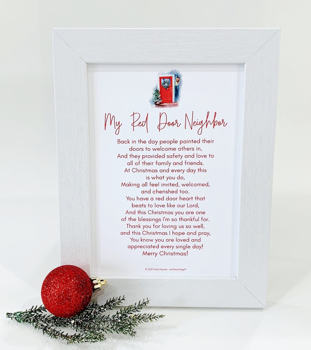 Christmas Neighbor Poem, Neighbor Personalized Gift, Thank You Neighbor ...