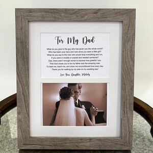 Father of the Bride Poem Personalized Framed Dad Poem | Etsy