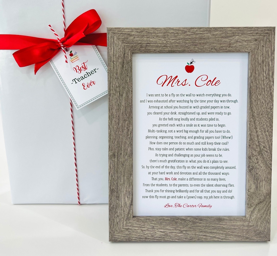 Teacher Christmas Gift, Framed Teacher Gift, Personalized Teacher Gift ...