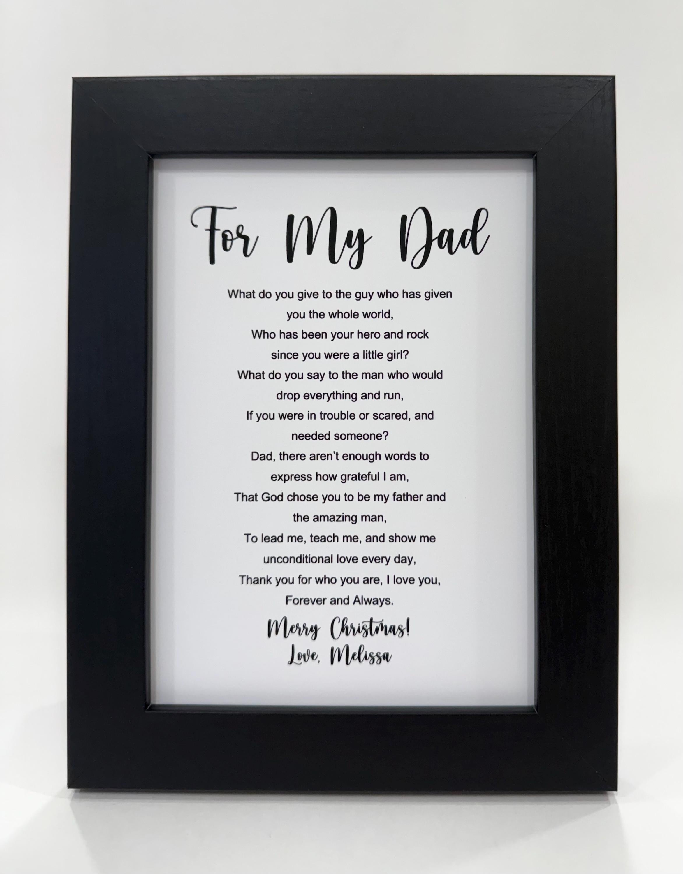 Christmas Gift for Dad, Personalized Framed Dad Poem, Framed Dad Poem ...