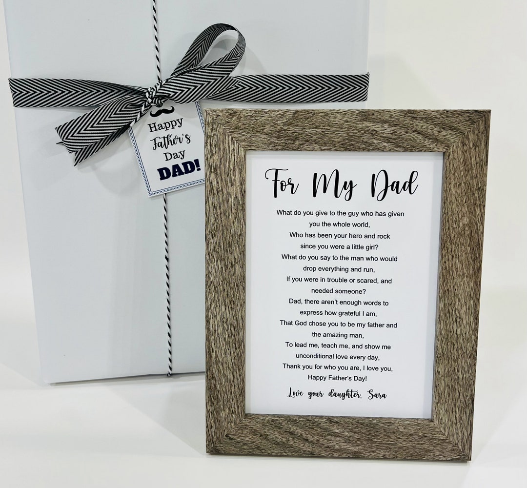 Personalized Father's Day Poem Gift: Framed Dad Poem From Daughter - Etsy