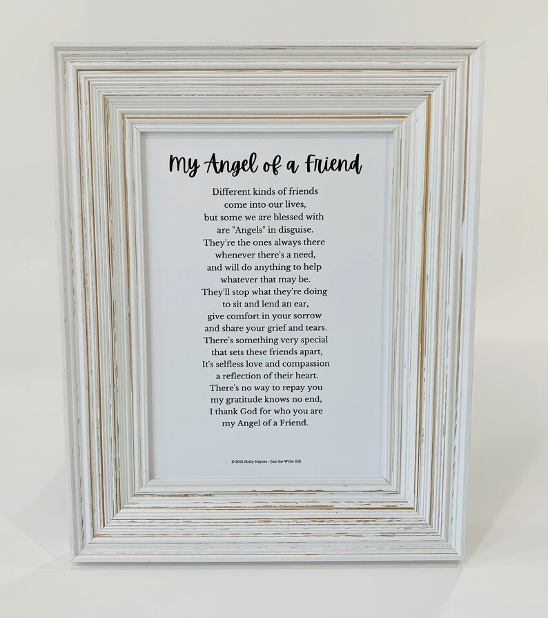Angel Friendship Poem Framed Angel Poem Angel Poem Best | Etsy