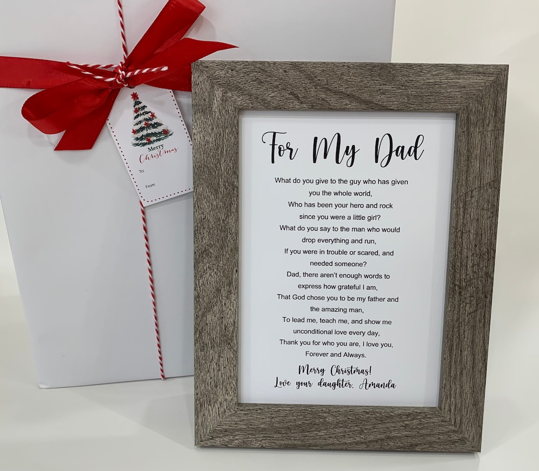 Christmas Gift for Dad, Personalized Framed Dad Poem, Framed Dad Poem ...
