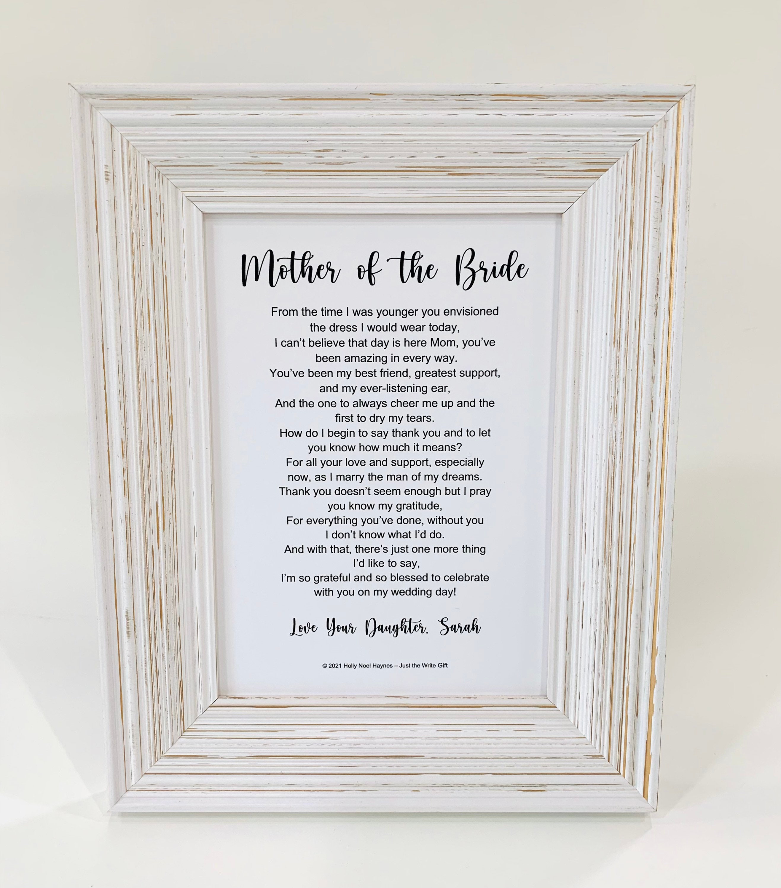 Mother of the Bride Poem Framed Mother of the Bride Gift - Etsy