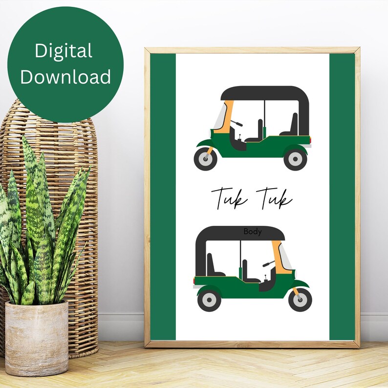 Tuk Tuk Art Print Poster Asia Thailand Bangkok Gift Travel Holiday ...