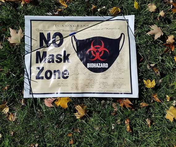 NO MASK ZONE Yard Sign with wire U-Frame | Etsy