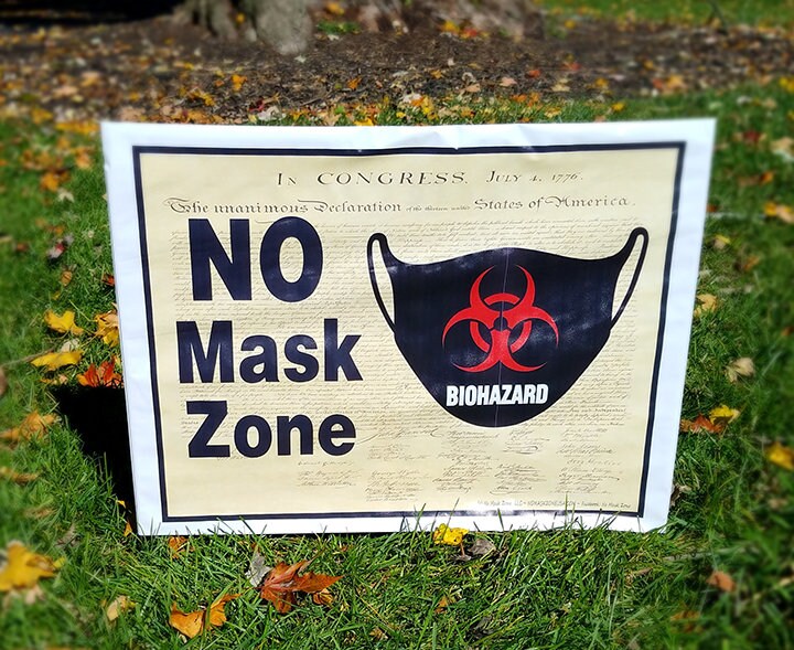 NO MASK ZONE Yard Sign With Wire U-frame - Etsy
