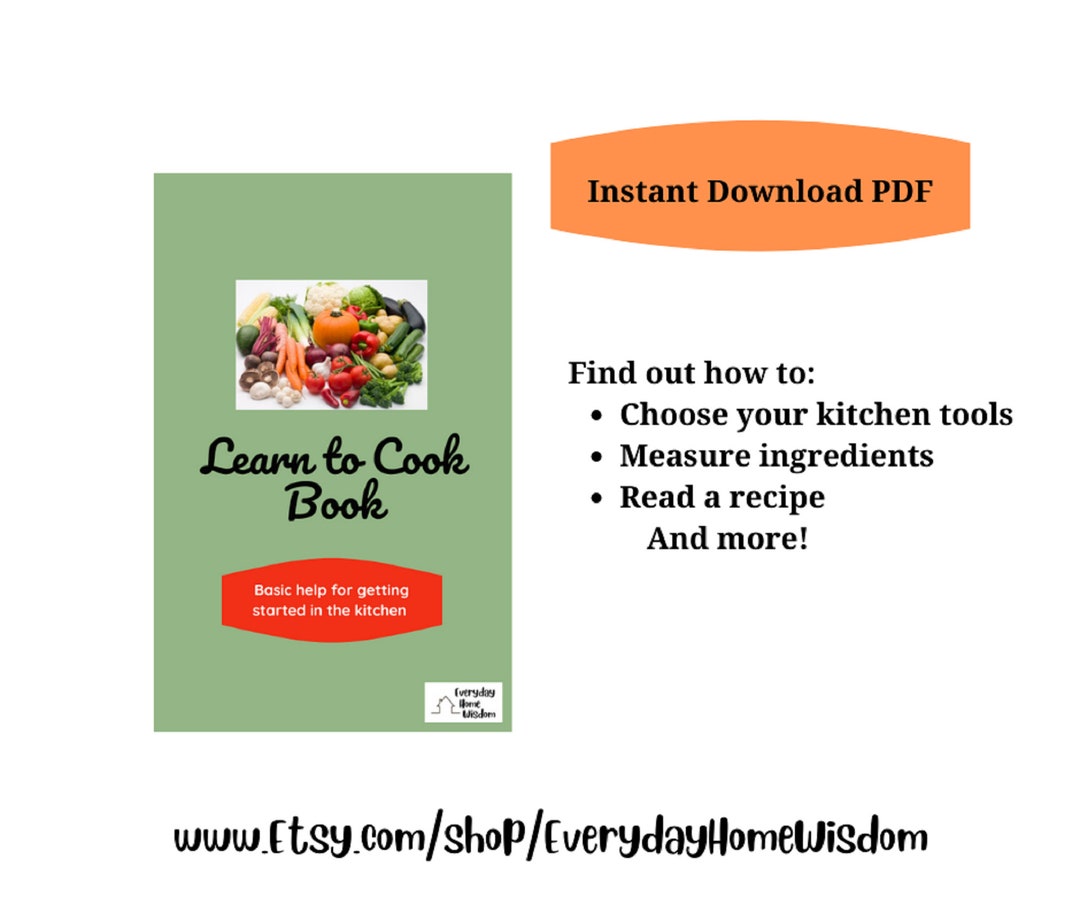 KITCHEN Printable/learn to Cook Book/instant - Etsy