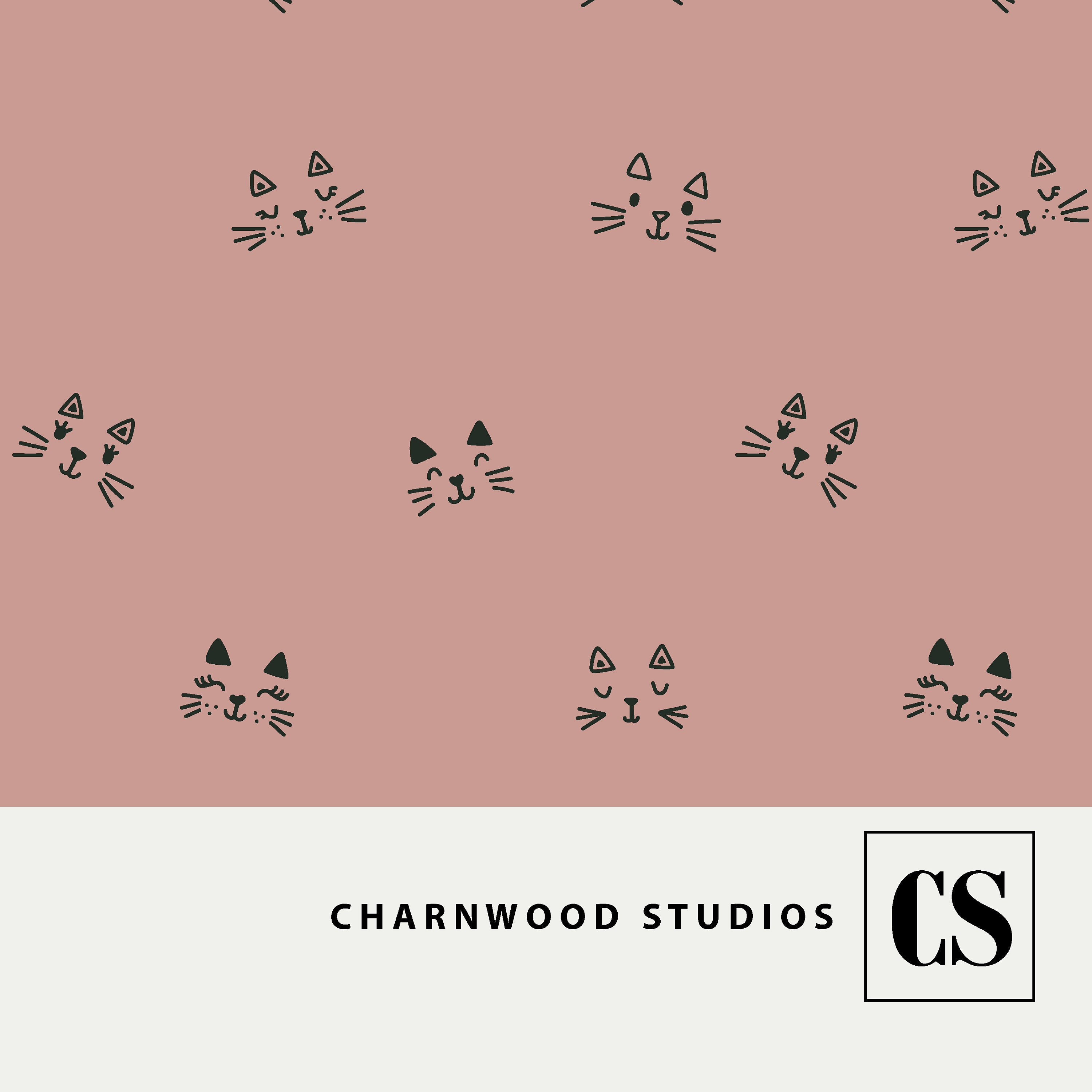 Cute Cat faces Seamless Repeat Pattern Design Digital - Etsy España