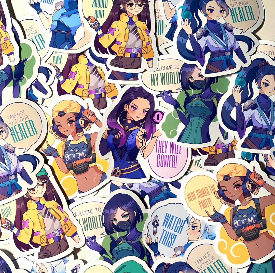 Valorant Stickers [set 1] | Reyna Jett Sage Viper Raze Killjoy - Etsy