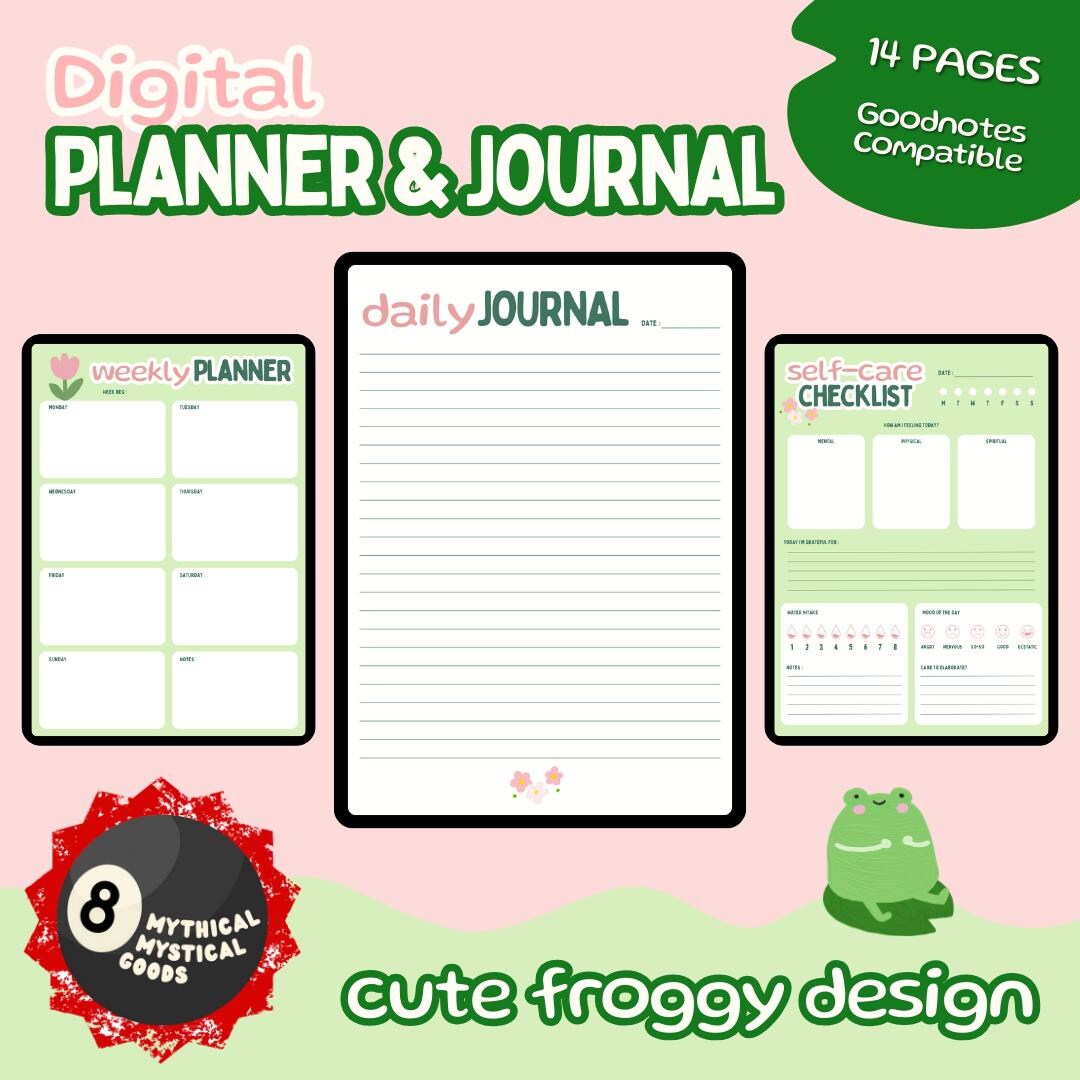 Froggy Planner Journal Template | Digital Download PDF for iPad ...