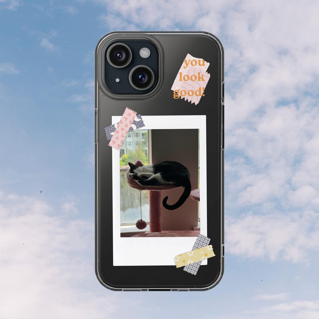 Phone Case, 'you Look Good' Polaroid Frame Phone Case, Clear Phone ...