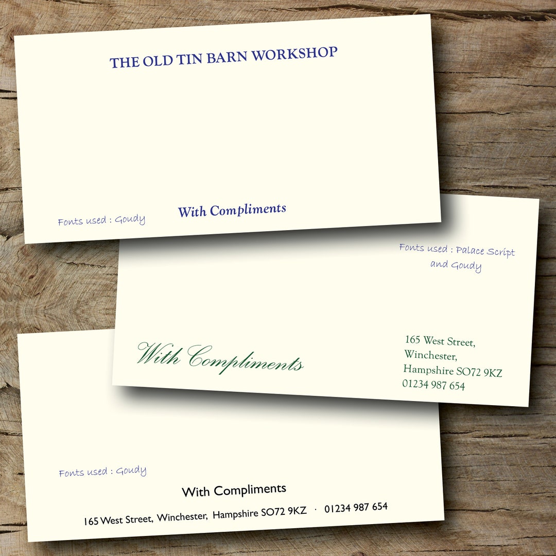 Compliment Slips, 100 Copies 1/3rd A4 210 X 99mm. Printed on Conqueror ...