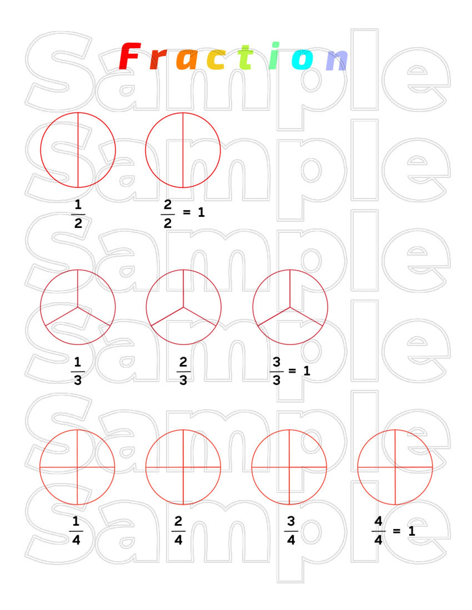 Fraction Match, Fraction Find, Fraction Matching, Division Lesson ...