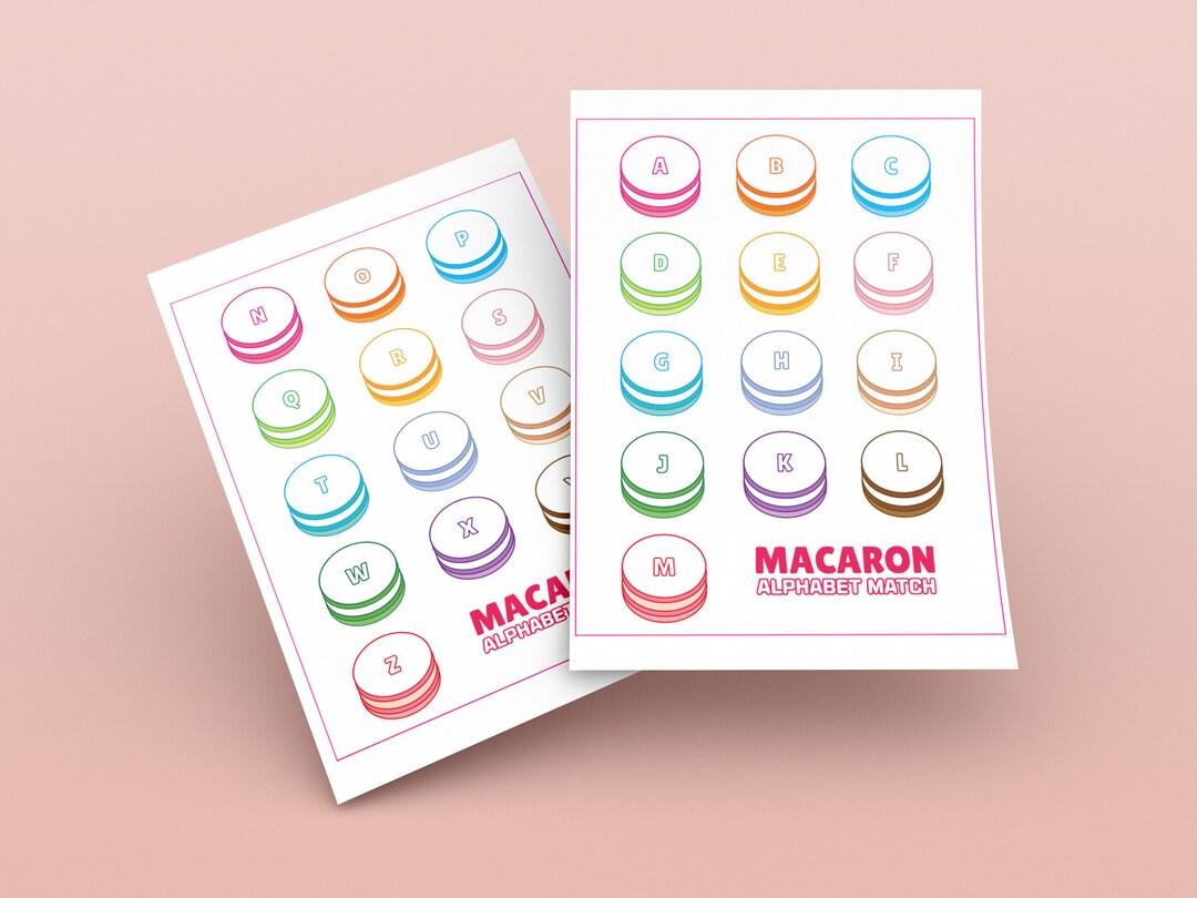 Easy Macaron Alphabet Match, Uppercase and Lowercase Letters, Alphabet ...