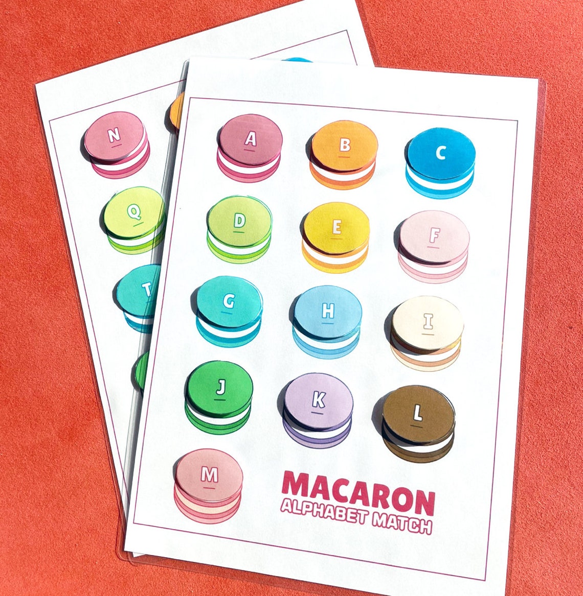 Easy Macaron Alphabet Match Uppercase and Lowercase Letters - Etsy