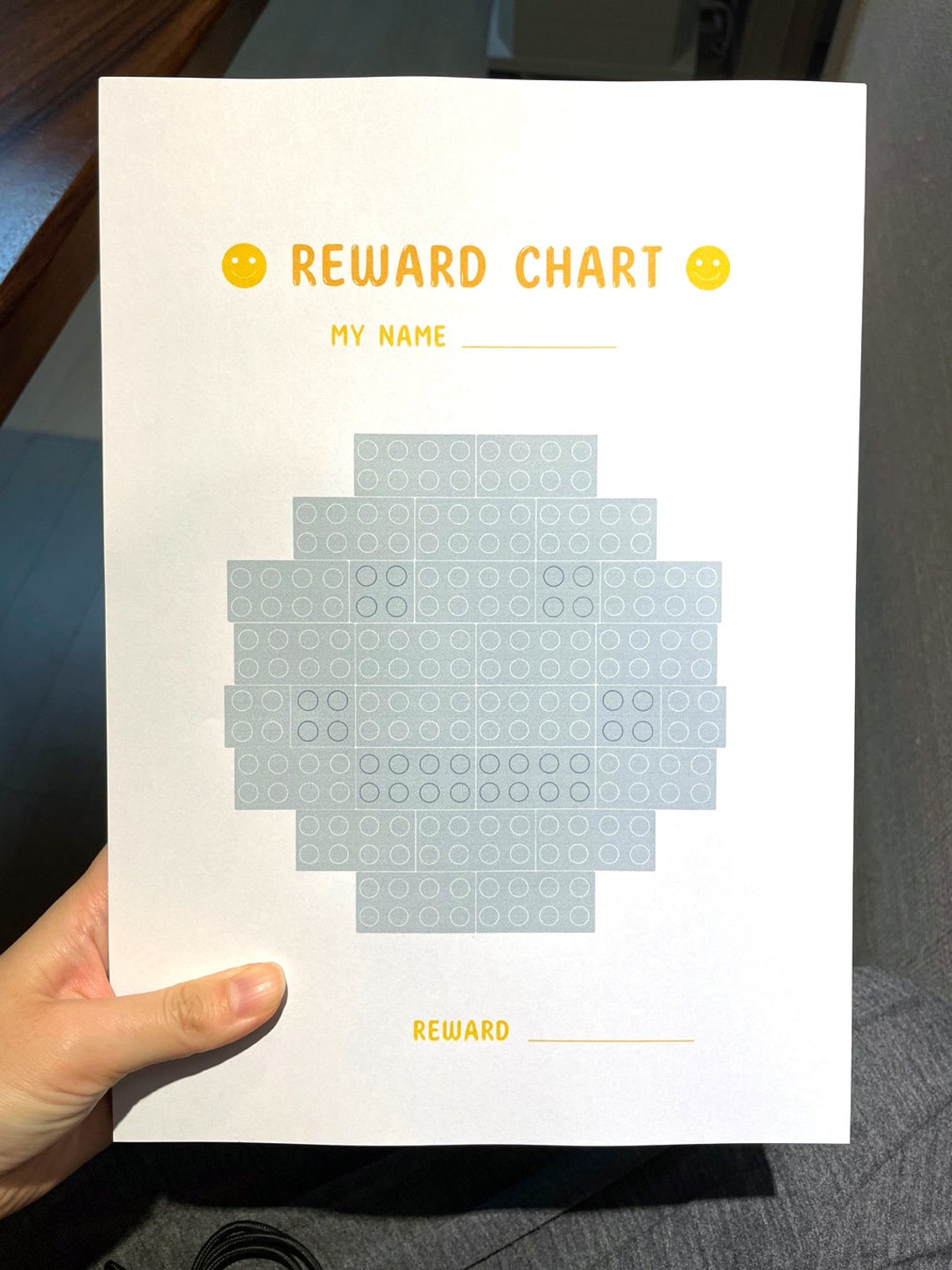 Brick Themed Reward Chart, Printable Reward Chart, Reusable Reward ...