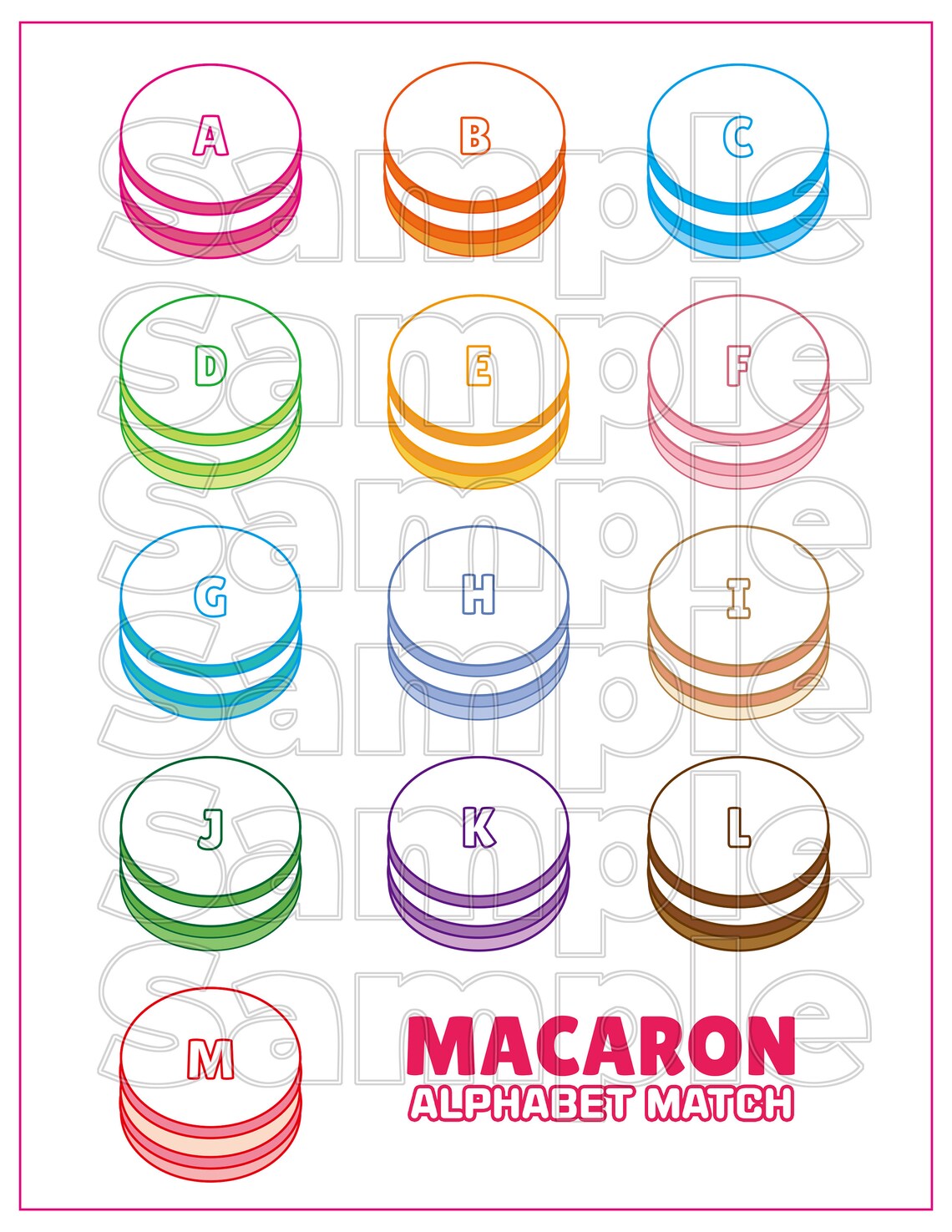 Easy Macaron Alphabet Match Uppercase and Lowercase Letters - Etsy