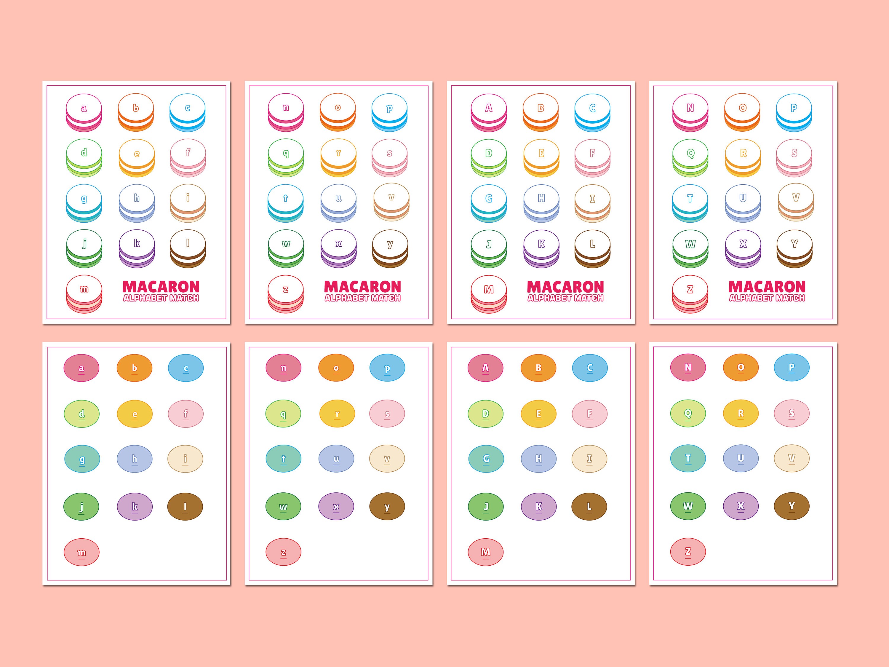 Easy Macaron Alphabet Match Uppercase and Lowercase Letters - Etsy