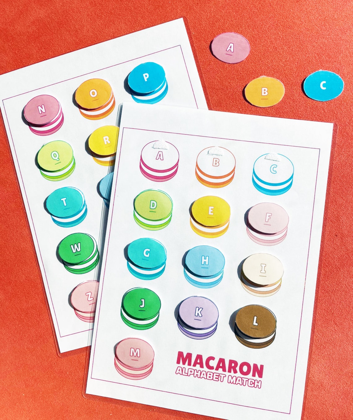 Easy Macaron Alphabet Match Uppercase and Lowercase Letters - Etsy